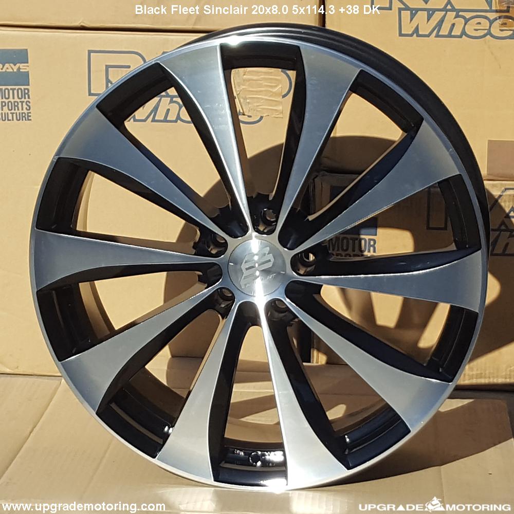 Black Fleet Sinclair Wheel 20x8.0 5x114.3 +38 Diamond Cut/Blk