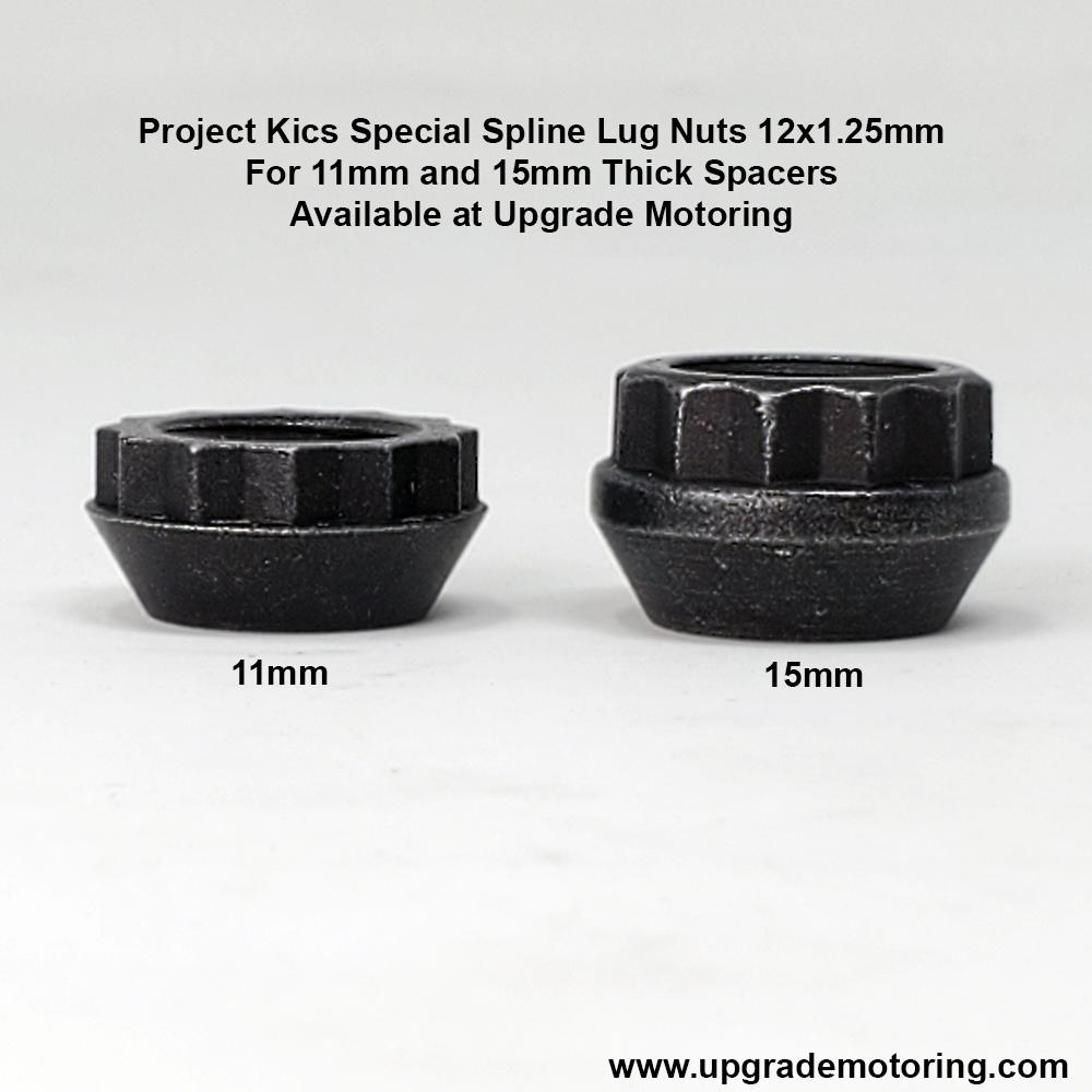 Project Kics Wide Thread 11mm Spacer Spline Lug 12X1.25 WKKYSLN11125S