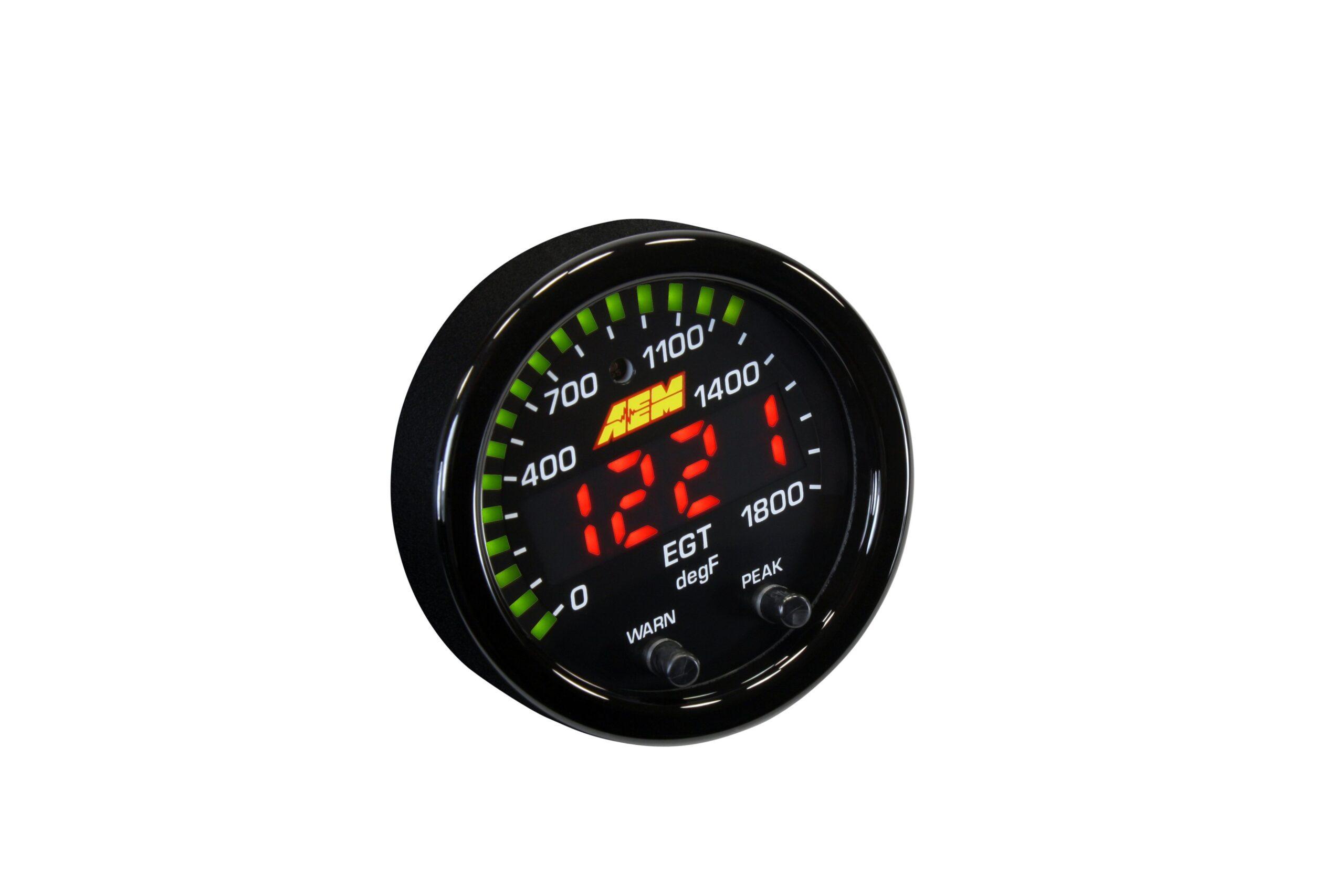 AEM X-Series EGT Gauge Kit 0-1800F - Black Bezel/Black #30-0305 ...